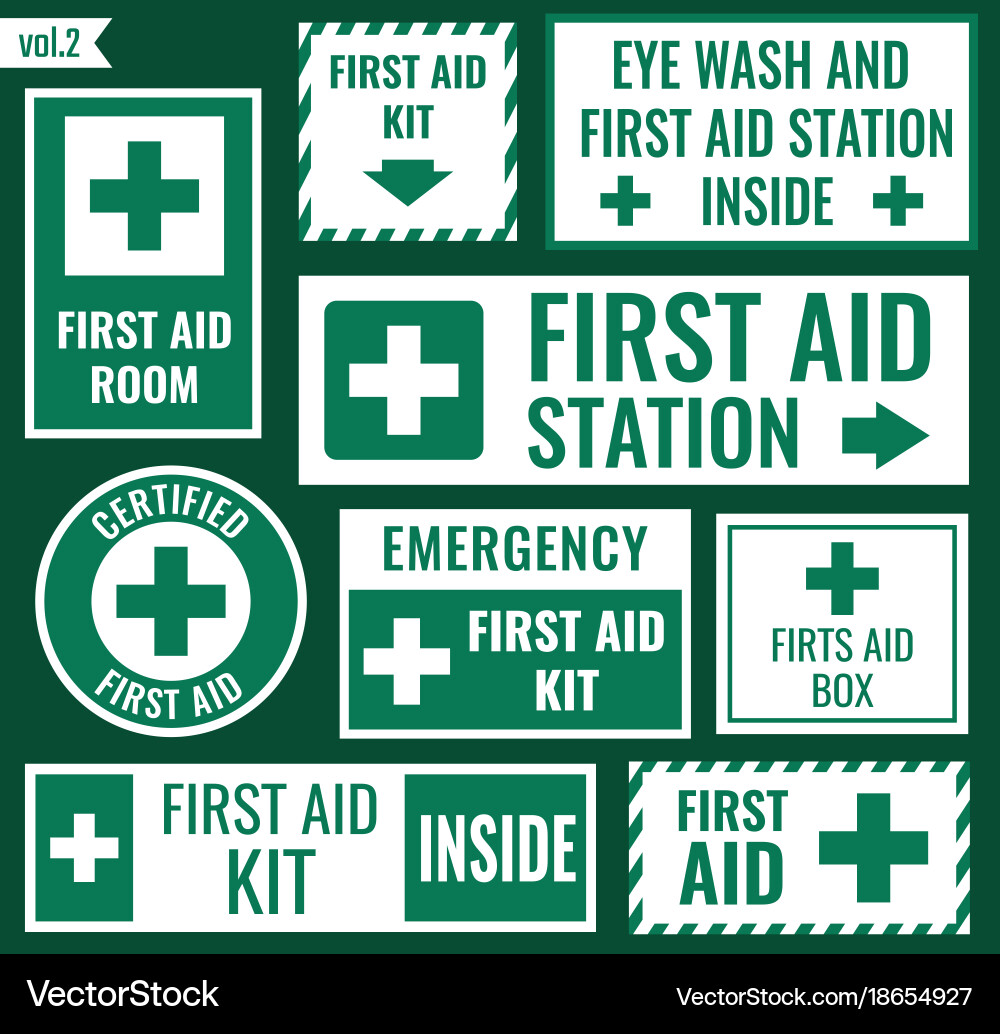First aid sign set Royalty Free Vector Image - VectorStock