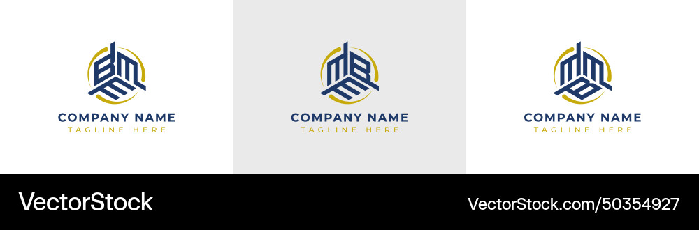 Letters bmm mba mmb monogram logo set suitable Vector Image