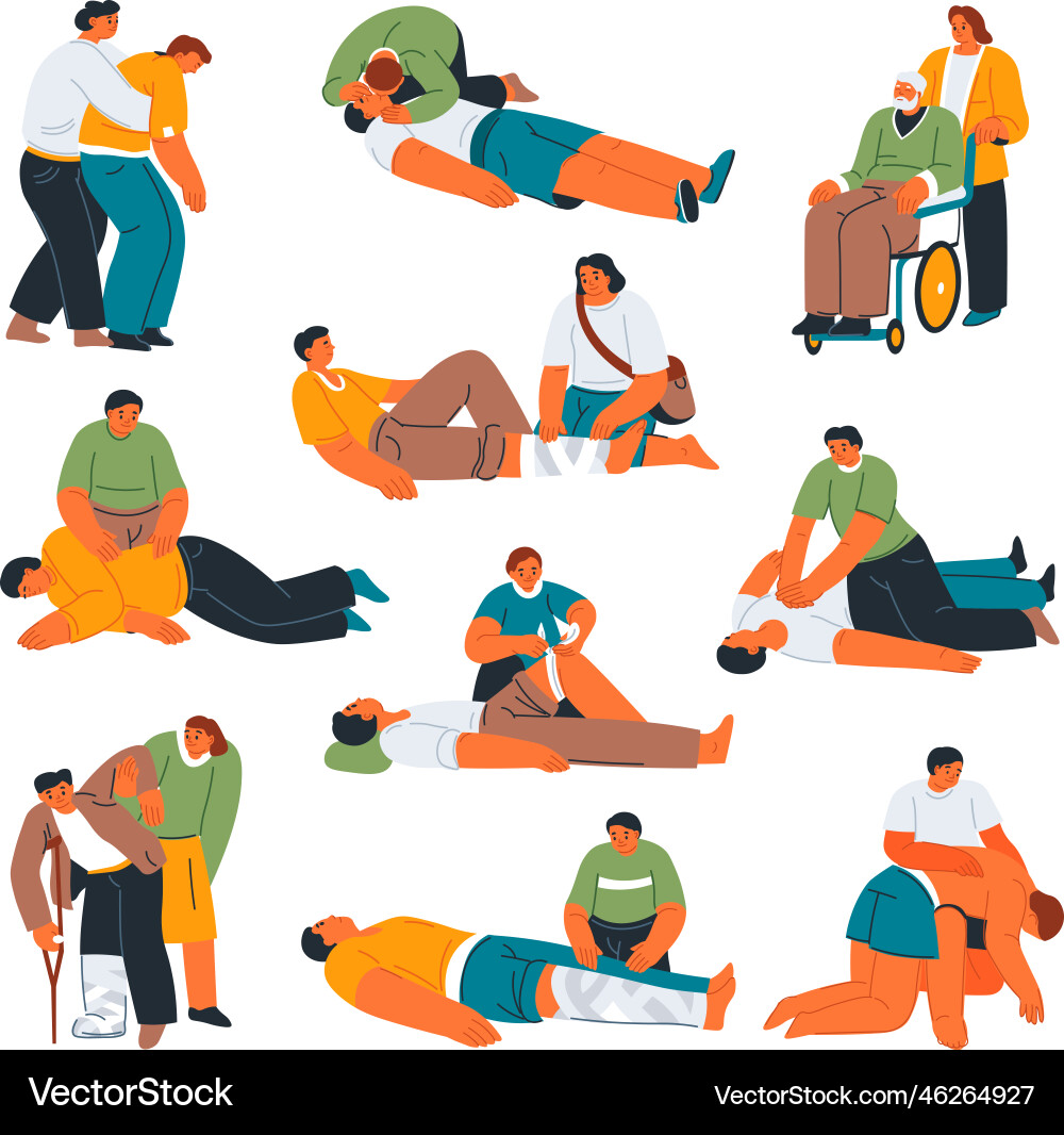 Medical help and emergency assistance situation Vector Image