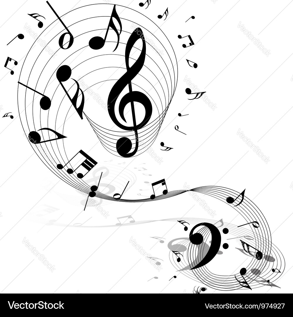 Musical Notes Swirl Royalty Free Vector Image - VectorStock
