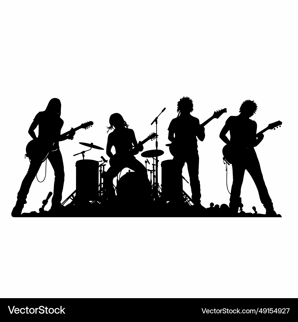Rock Band Silhouette Icon Royalty Free Vector Image