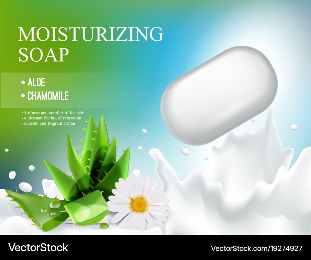 Soap realistic composition Royalty Free Vector Image