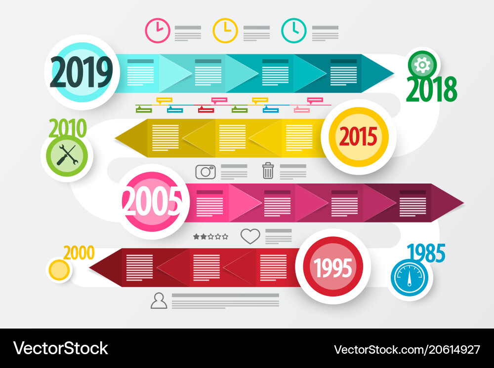 Timeline - technology roadmap colorful business Vector Image