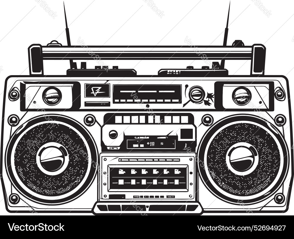 Urban Beatbox Hip Hop Style Boombox Logo Groove Vector Image