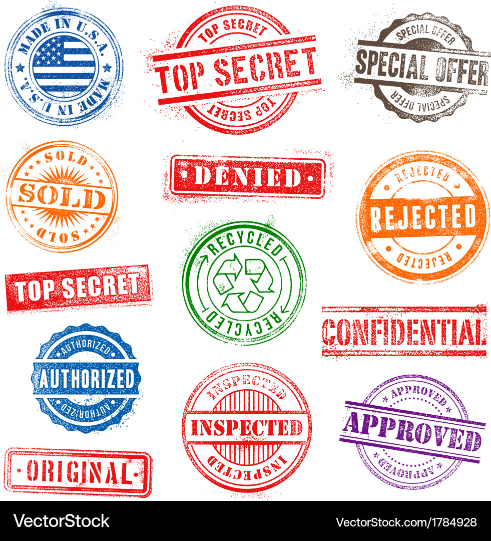 0010 grunge commercial stamps Royalty Free Vector Image