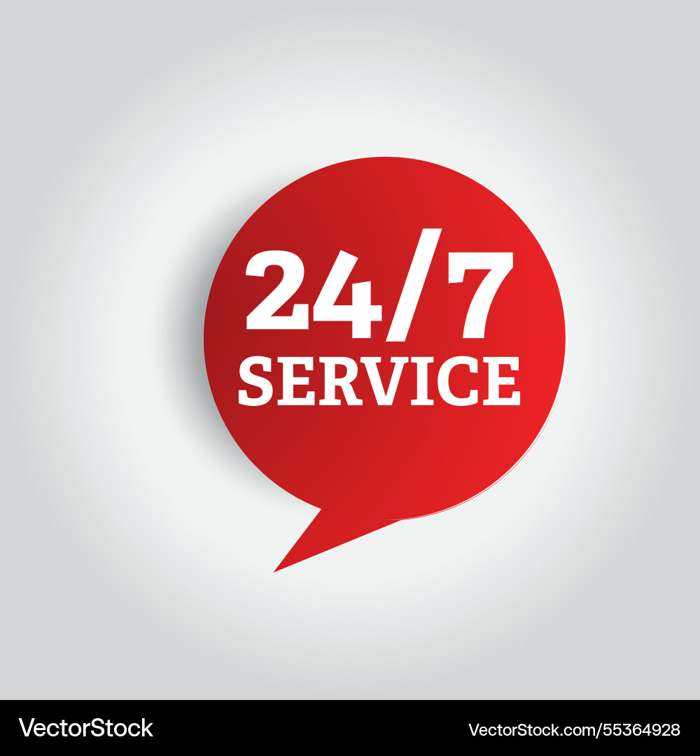 24 hours a day service icon symbol eps 10 Vector Image