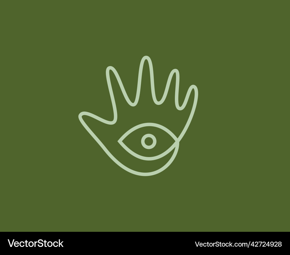 Abstract hand palm and eye icon logo design Vector Image
