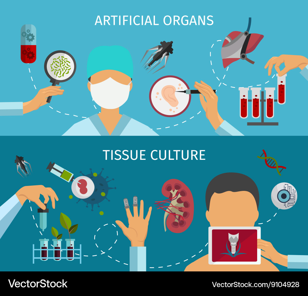 Biotechnology banner set Royalty Free Vector Image