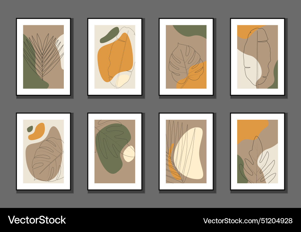 Collection of artwork nature covers templates Vector Image