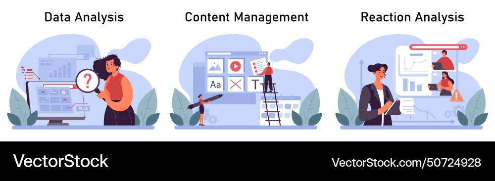 Content creation set social media marketing Vector Image