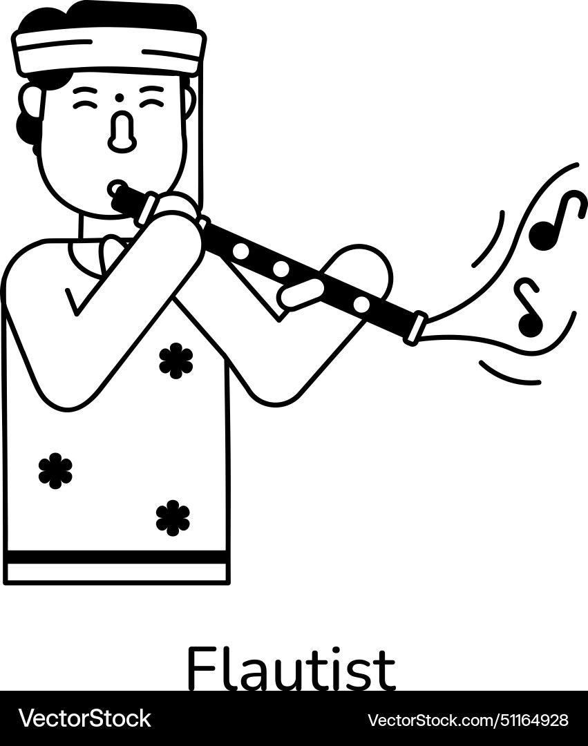 Flautist Royalty Free Vector Image - VectorStock