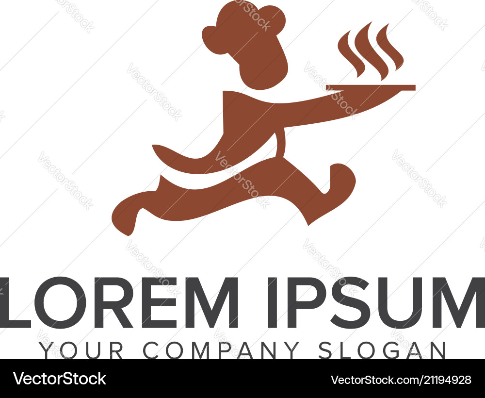 Run chef logo fast food design concept Royalty Free Vector