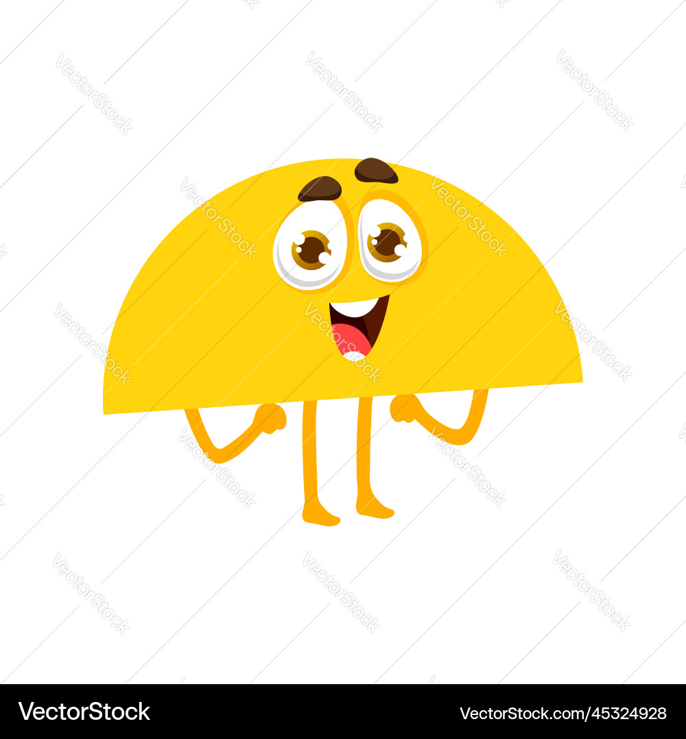 Semicircle math shape character funny object Vector Image