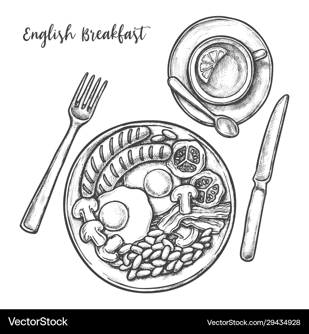 Traditional English Breakfast Royalty Free Vector Image