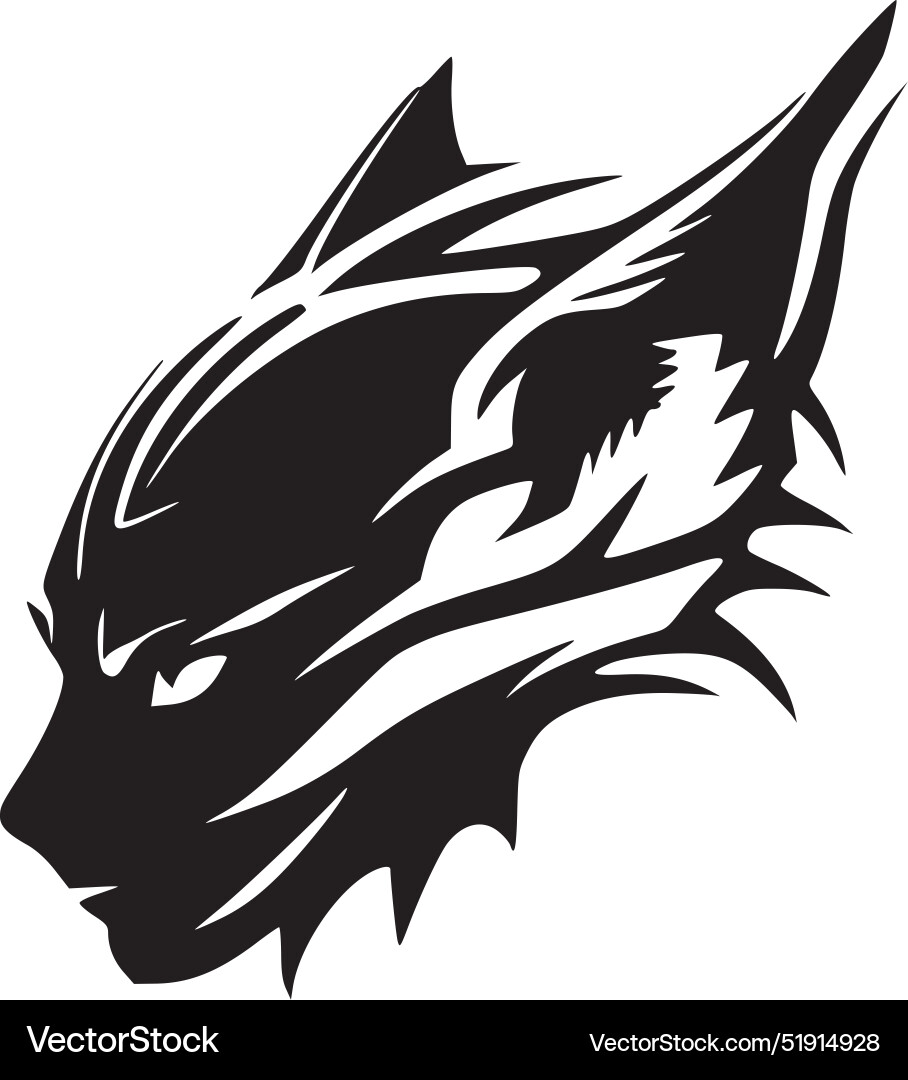 Wildcat - minimalist and flat logo Royalty Free Vector Image