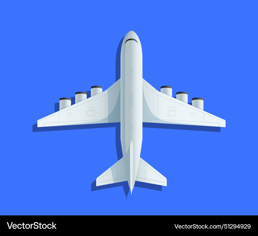 A of an airplane from bottom Royalty Free Vector Image