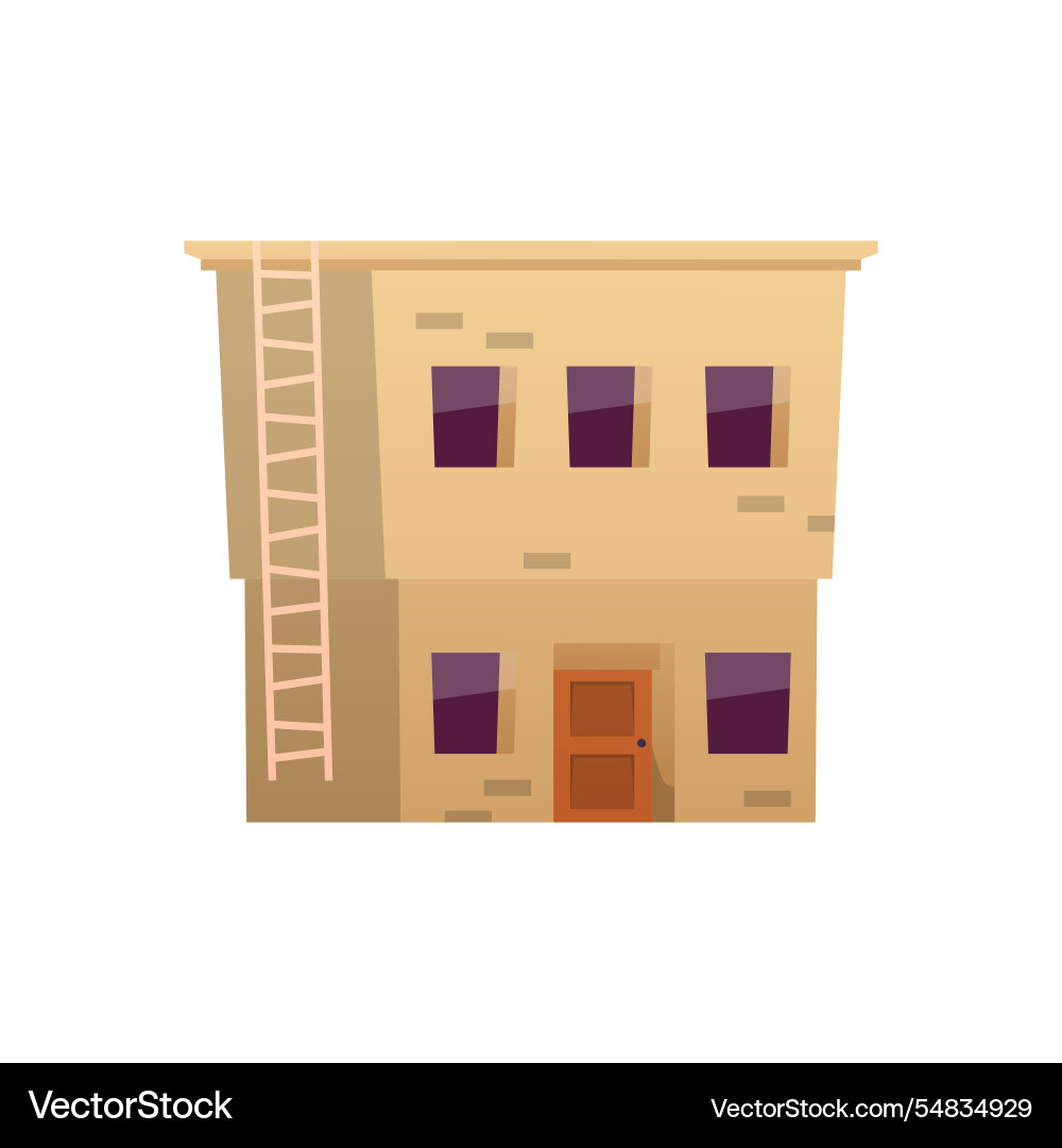 A two-story brick building Royalty Free Vector Image