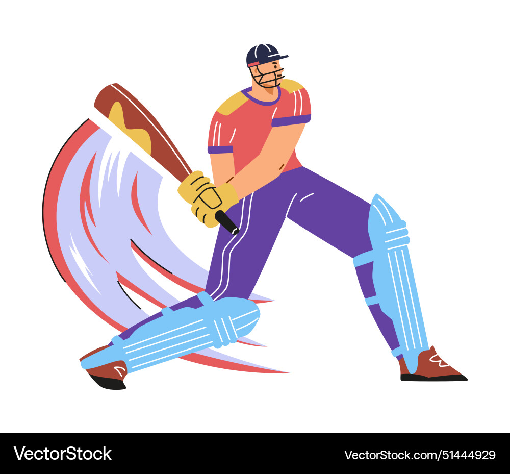 Batsman playing cricket cartoon Royalty Free Vector Image