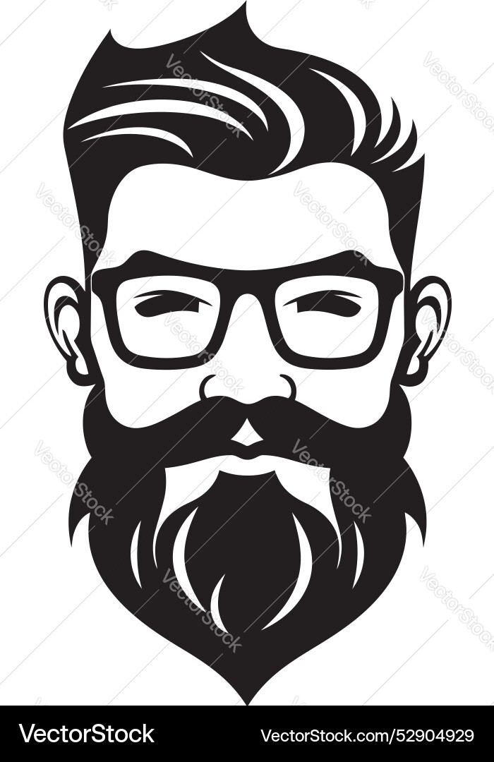 Beard enthusiast monochrome art celebrating retro Vector Image