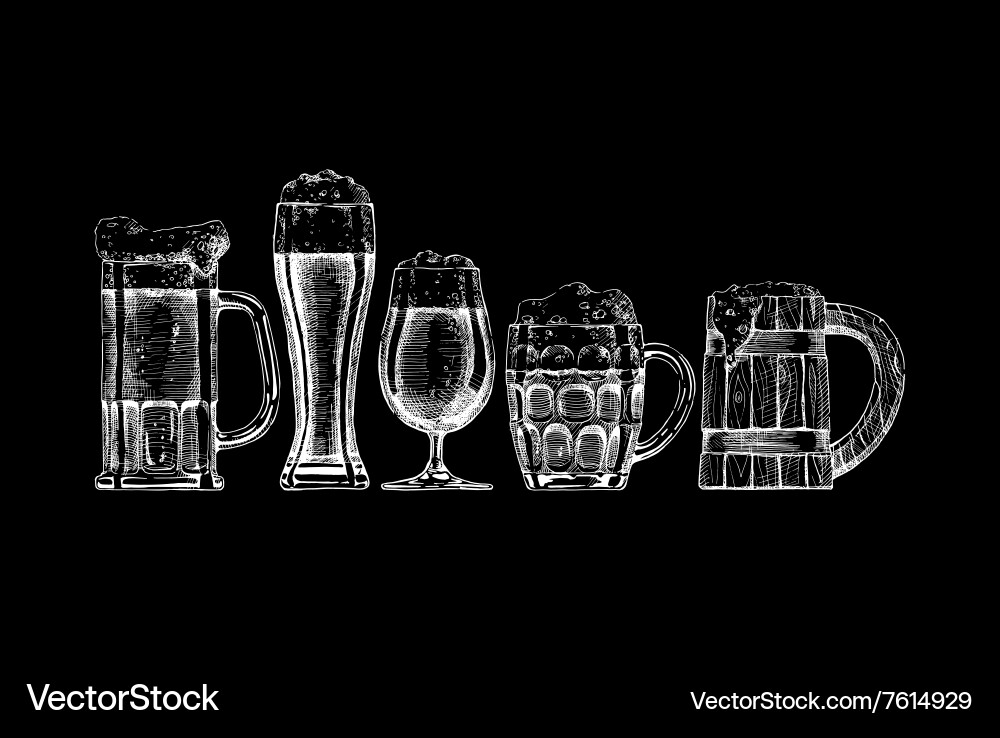 Beer set Royalty Free Vector Image - VectorStock
