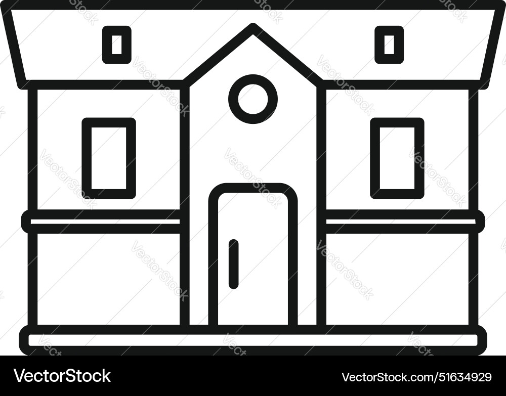 City hall building facade featuring large doorway Vector Image