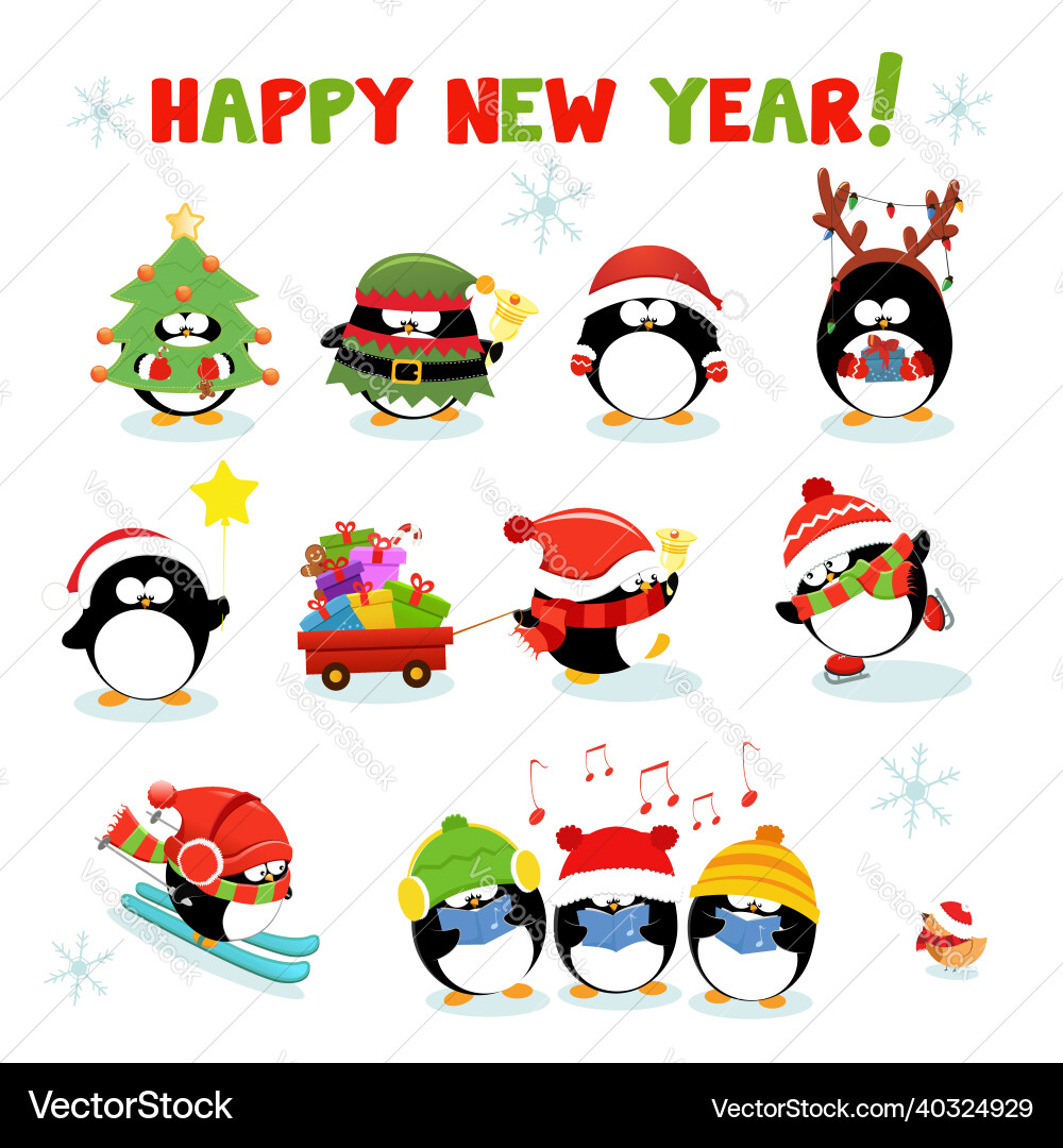 Skating Penguins Vector Images (over 760)
