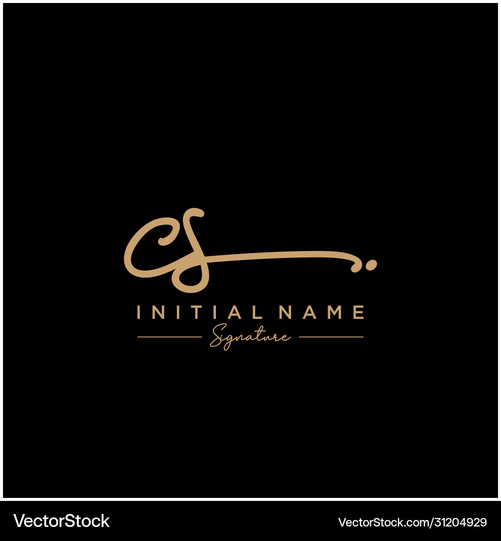 Letter cs signature logo template Royalty Free Vector Image