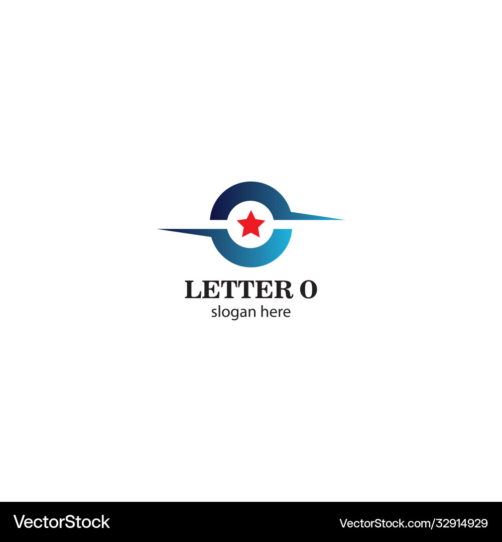 Letter o red star creative logo design Royalty Free Vector