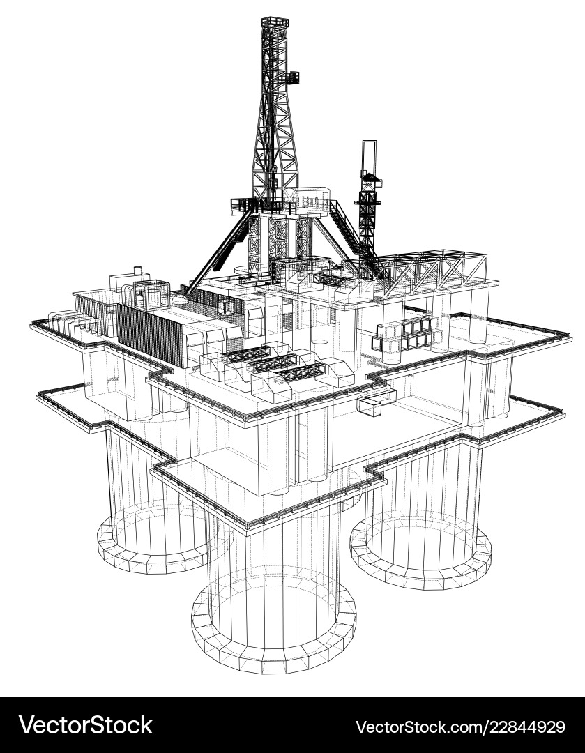 Offshore oil rig drilling platform concept Vector Image