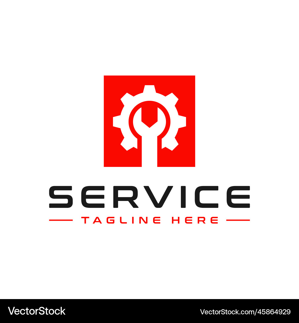 Repair service logo design Royalty Free Vector Image