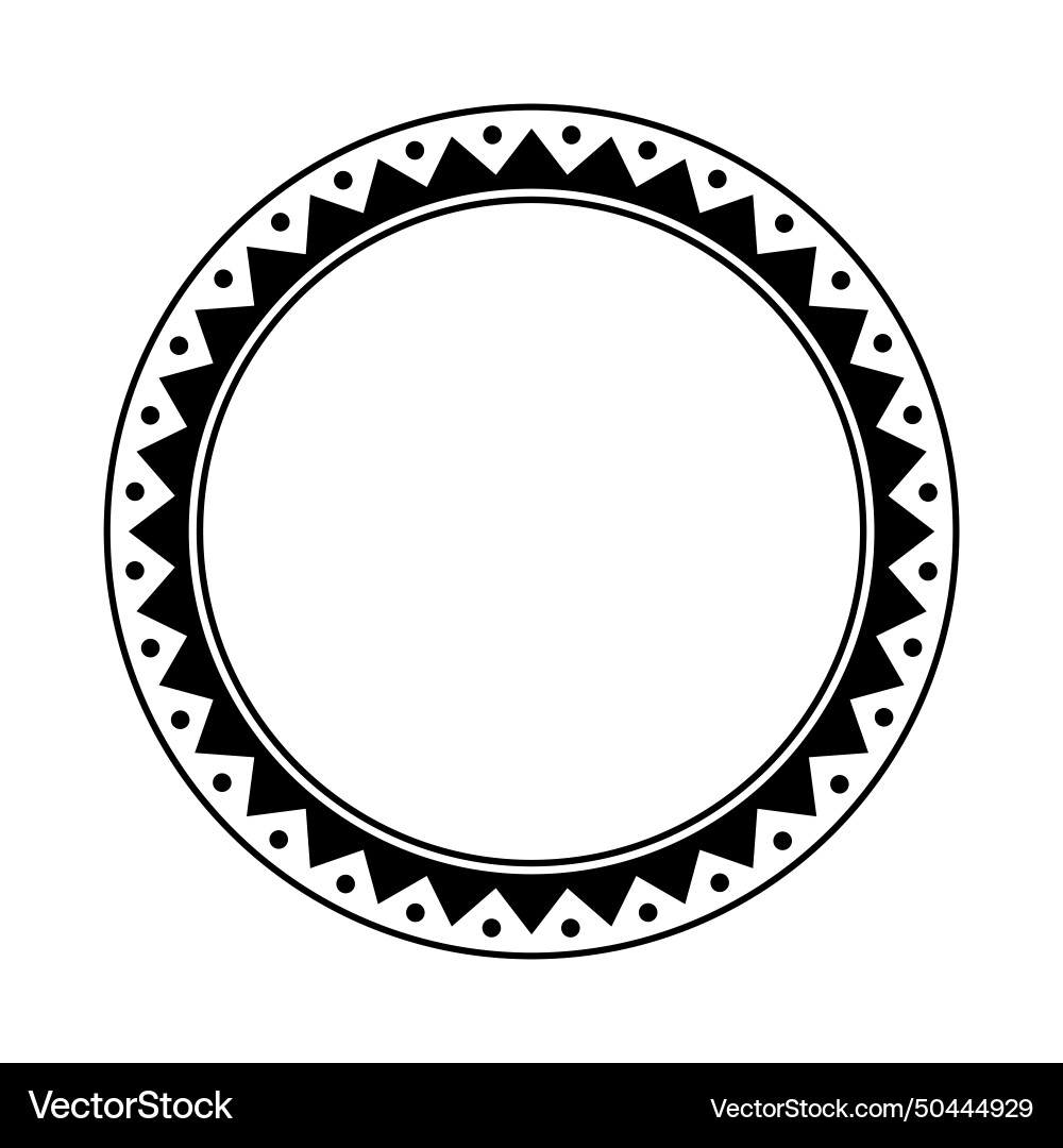 Round geometrical maori border frame design Vector Image