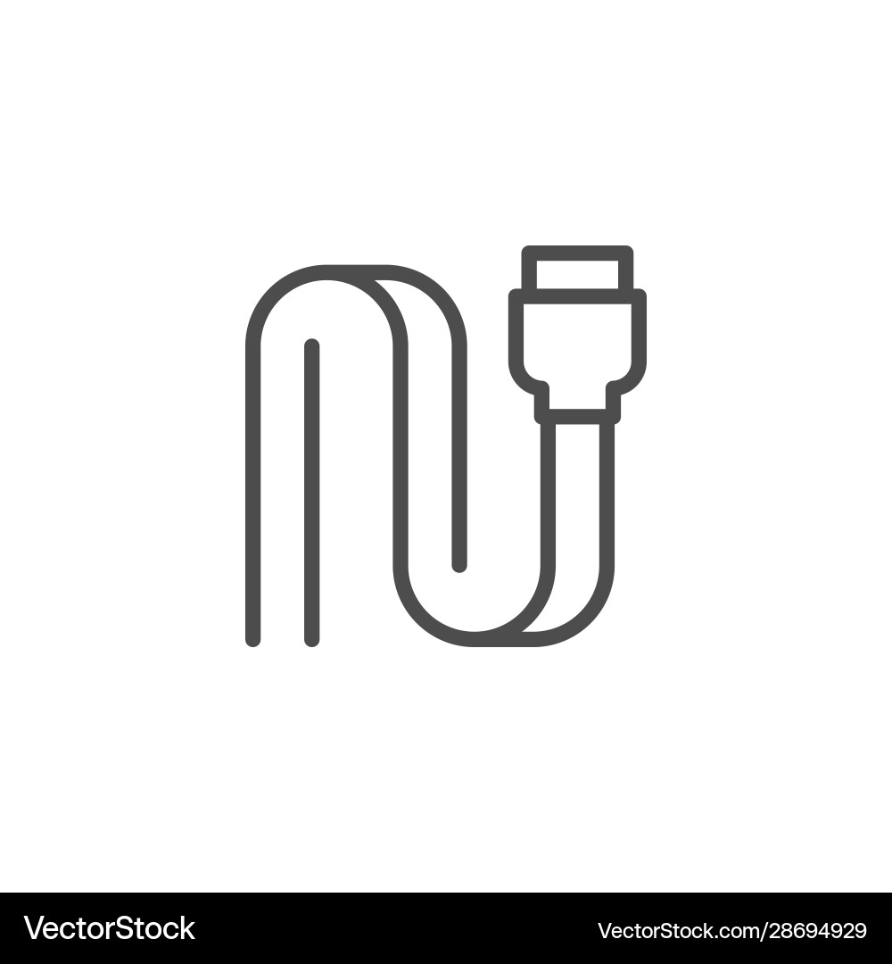 Sata connector line outline icon Royalty Free Vector Image