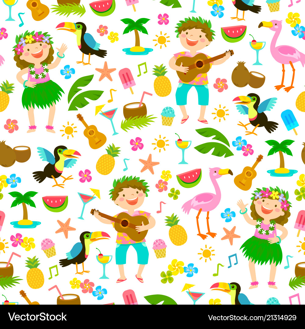 Tropical seamless pattern Royalty Free Vector Image