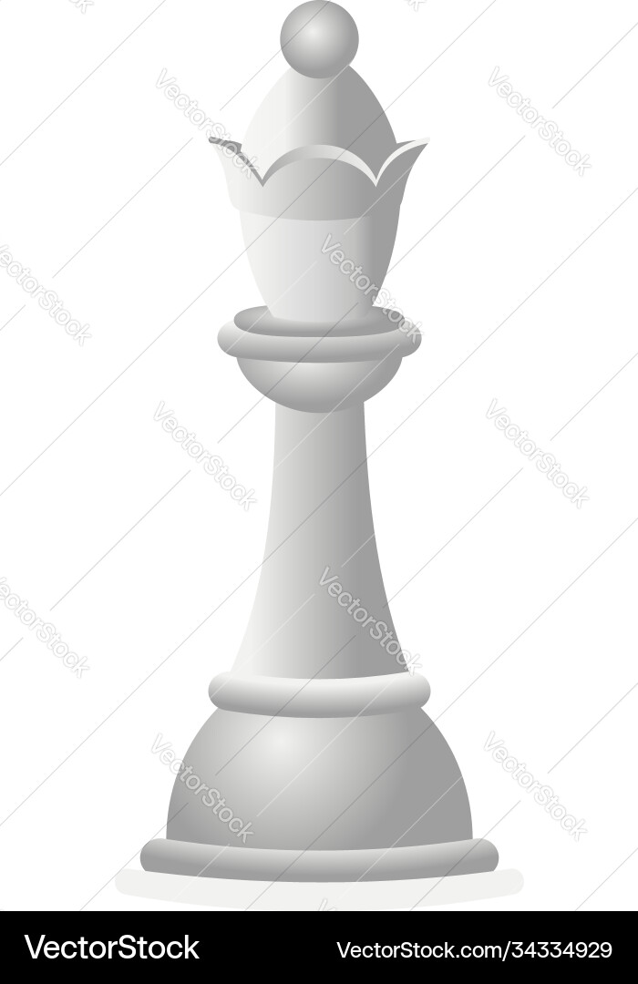 White chess queen icon cartoon style Royalty Free Vector