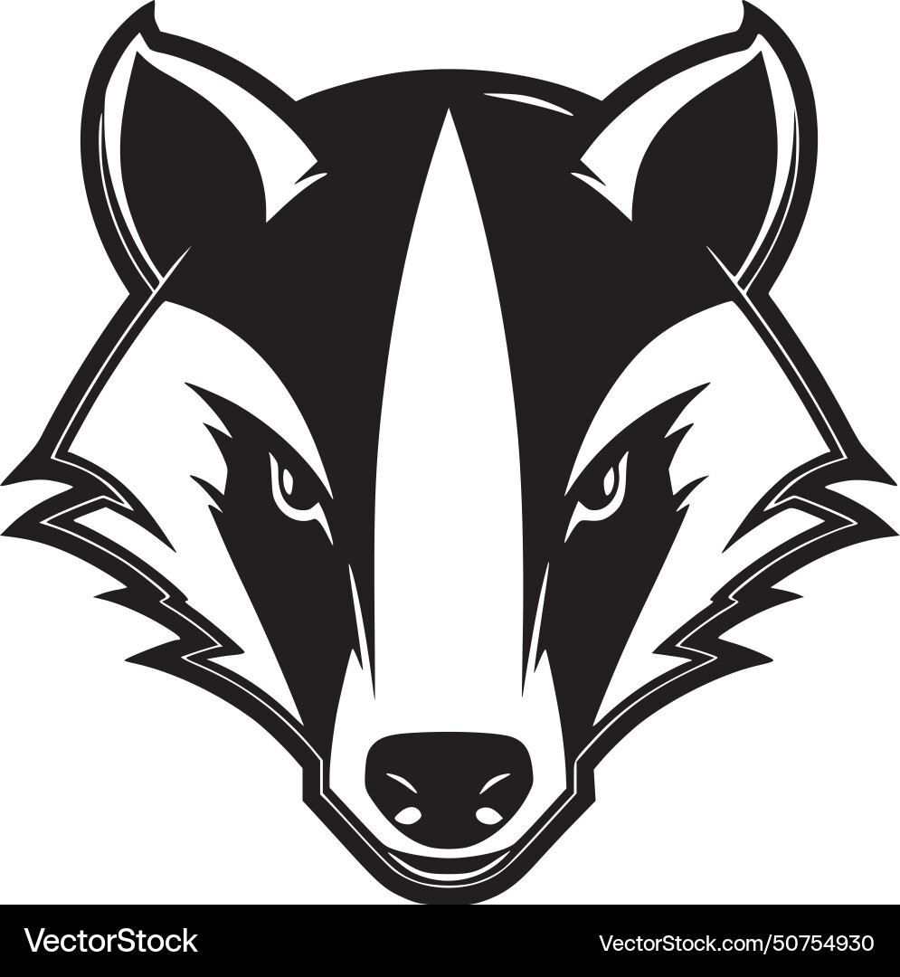 Badger - minimalist and flat logo Royalty Free Vector Image