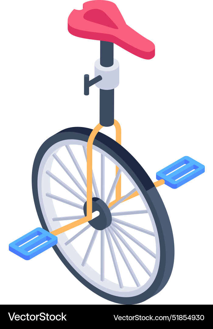 Basic rgba captivating isometric icon of unicycle Vector Image