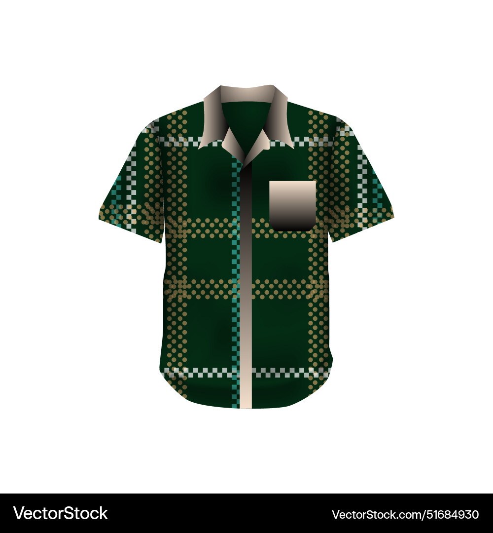 Casual short sleeve flannel shirt design – Free Vector | VectorStock