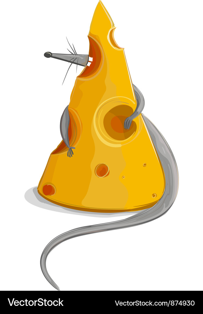 Cheese and mouse Royalty Free Vector Image - VectorStock