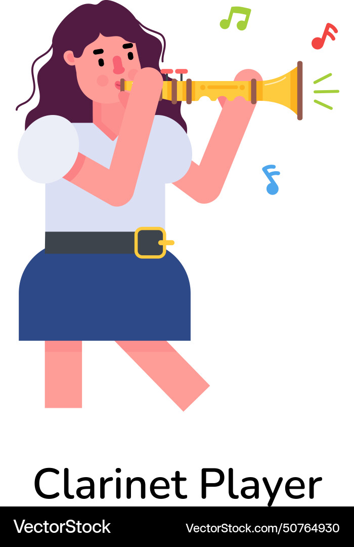 Clarinet player Royalty Free Vector Image - VectorStock