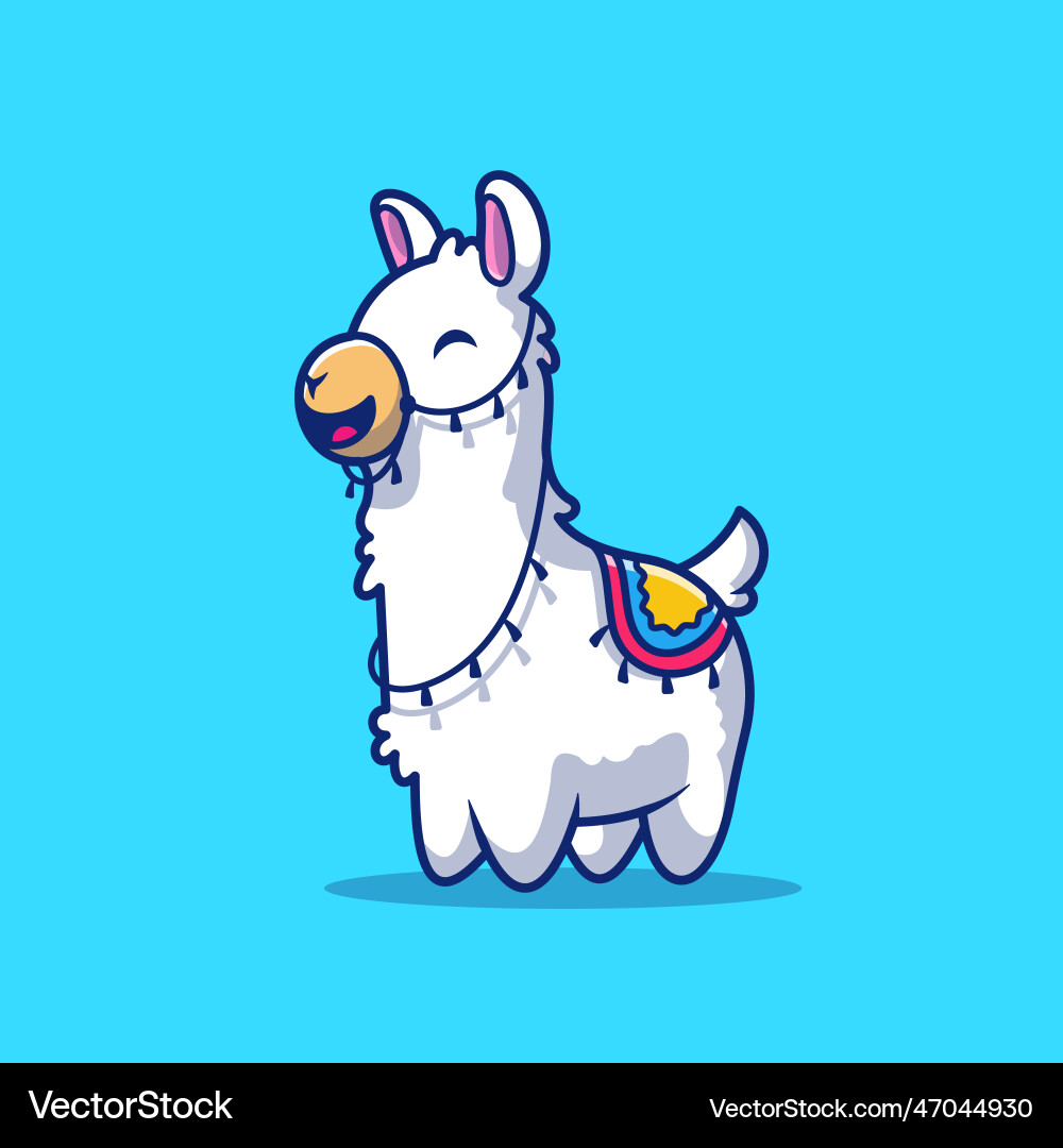 Cute llama cartoon Royalty Free Vector Image - VectorStock