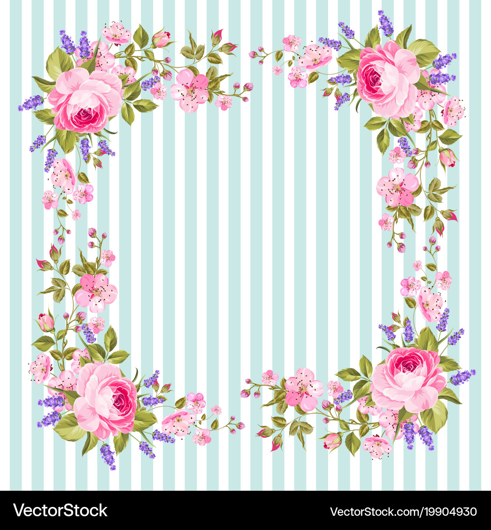 Flower frame for invitation card Royalty Free Vector Image