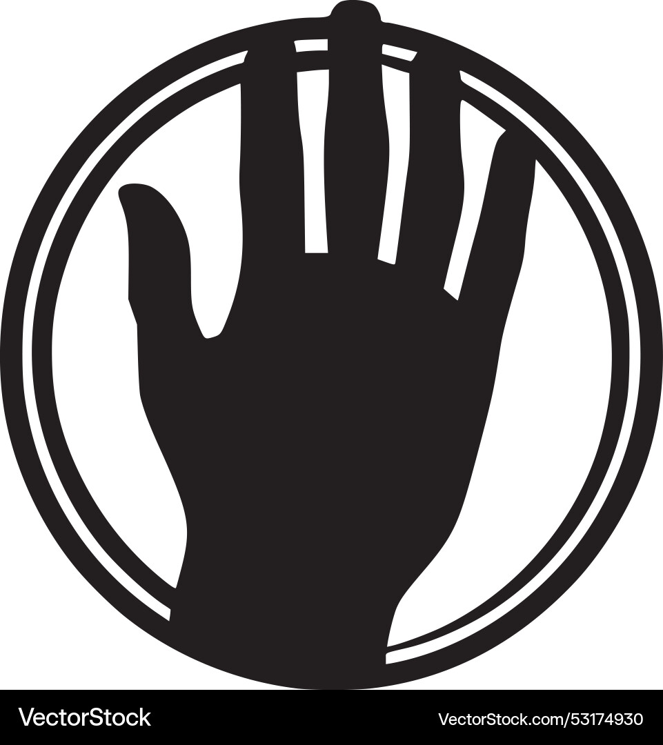 Hand - minimalist and flat logo Royalty Free Vector Image