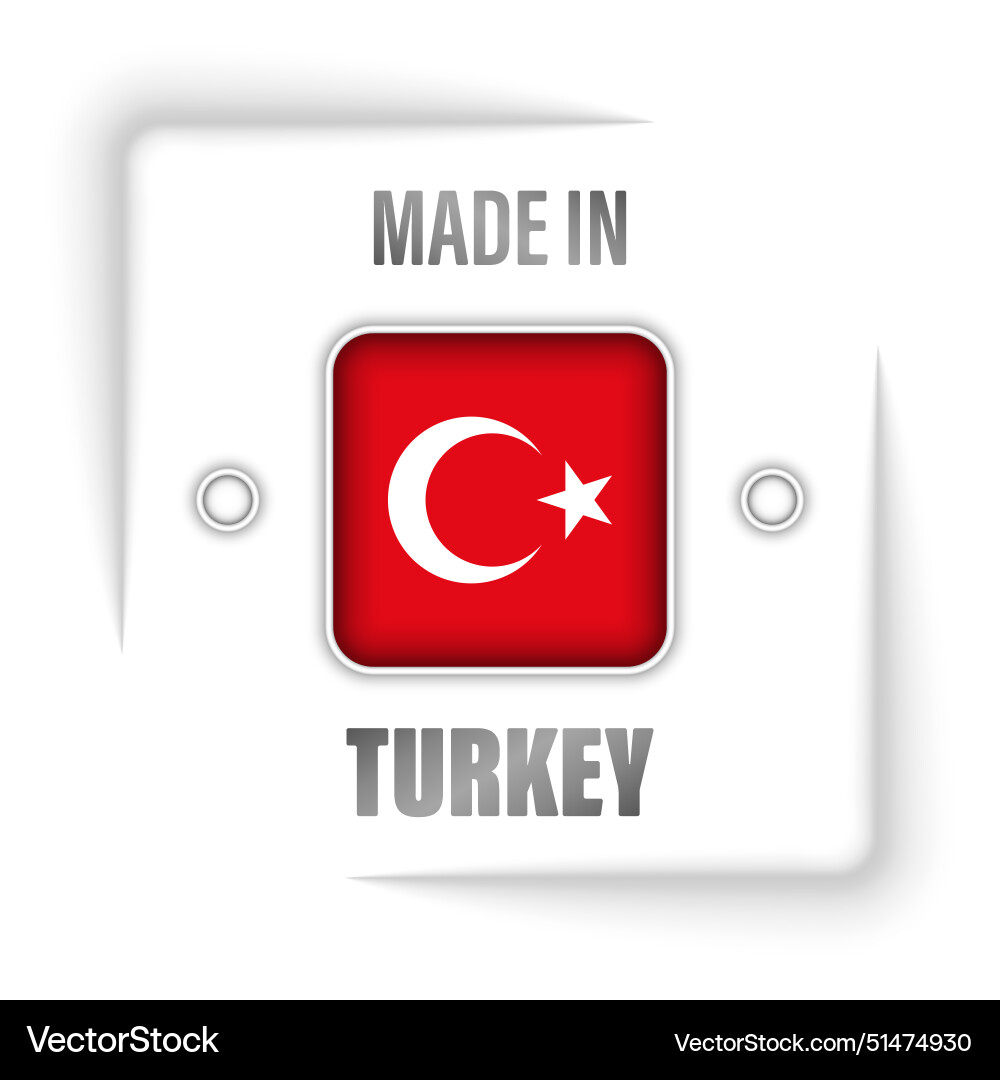 Made in turkey graphic and label Royalty Free Vector Image