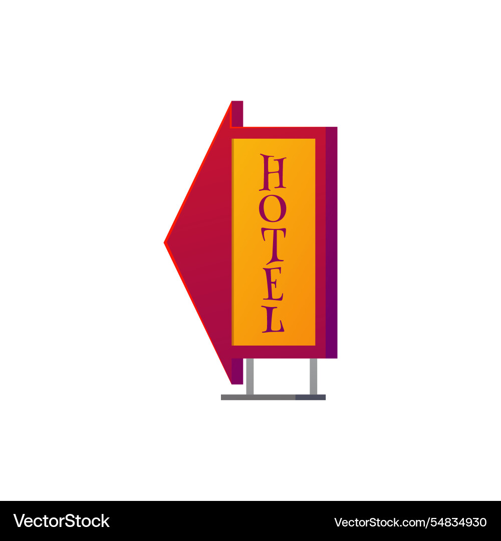 Retro red hotel pointer signage vintage billboard Vector Image