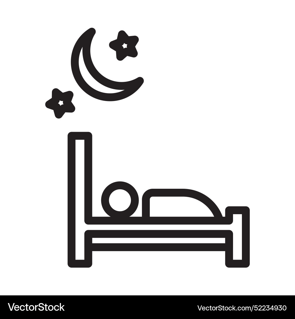 Sleep icon black line art logo Royalty Free Vector Image