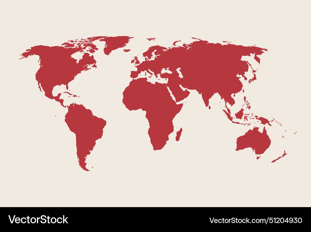 World red map isolated on beige background Vector Image