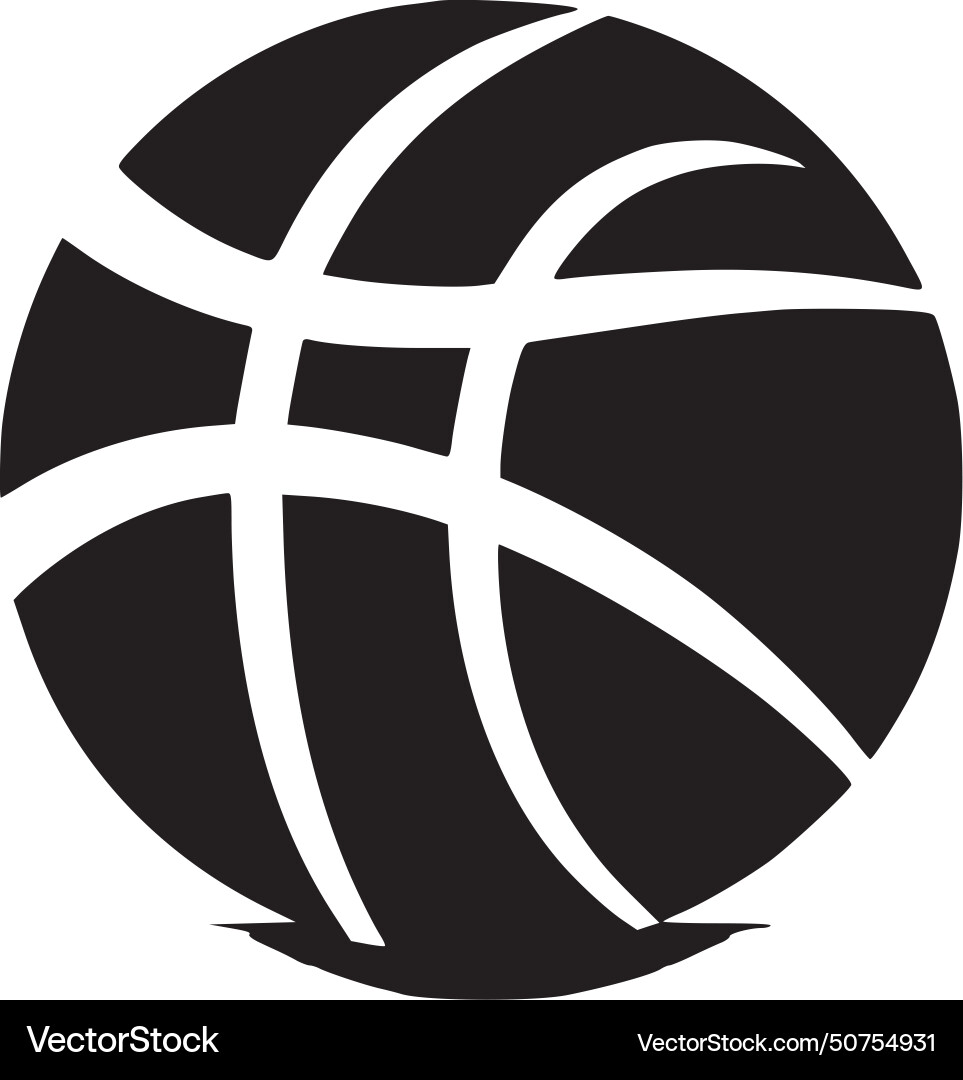 Basketball - black and white Royalty Free Vector Image