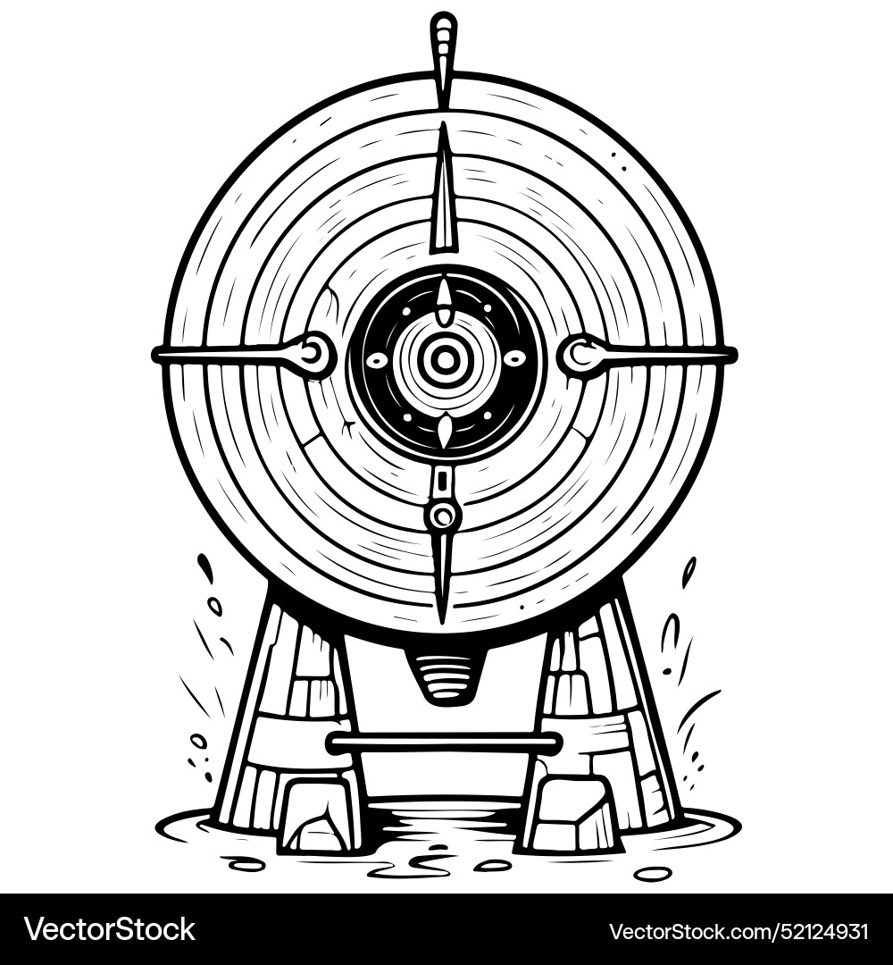 Cartoon target hand drawn line transparent Vector Image