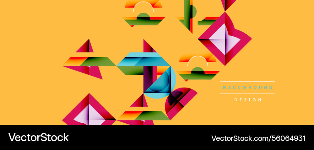 Circles squares lines abstract background Vector Image