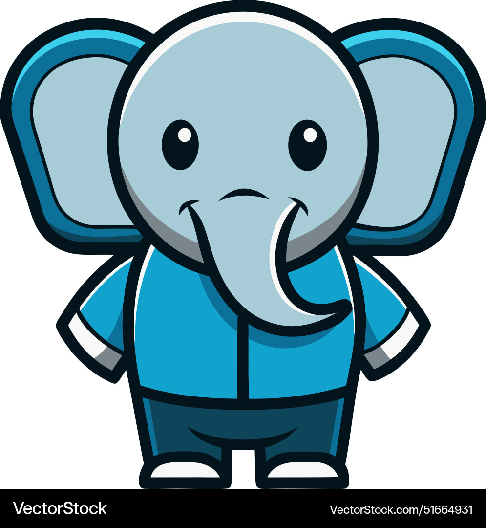 Cute elephant cartoon icon Royalty Free Vector Image